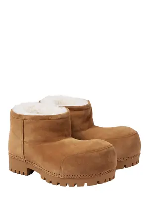 Balenciaga Alaska Suede Ankle Boots - Brown