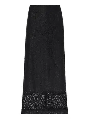 Proenza Schouler Floral Lace Maxi Skirt - Black