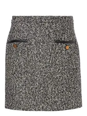 Max Mara Cosa Wool-blend Tweed Miniskirt - Black