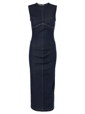 Sportmax Geranio Denim Midi Dress - Blue