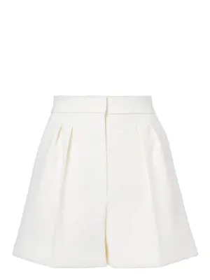 Max Mara Zic High-rise Wool-blend Shorts - White