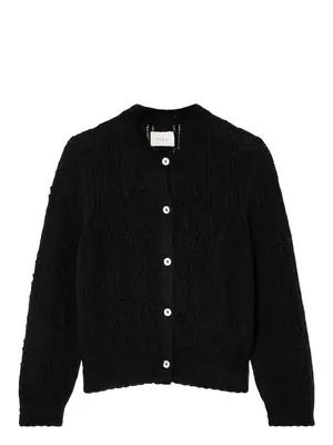DÔEN Cassidy Pointelle-knit Alpaca-blend Cardigan - Black