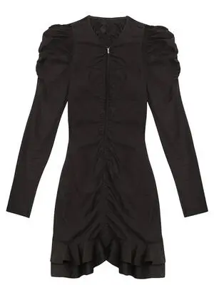 MARANT ETOILE Briali Gathered Cotton Dress - Black