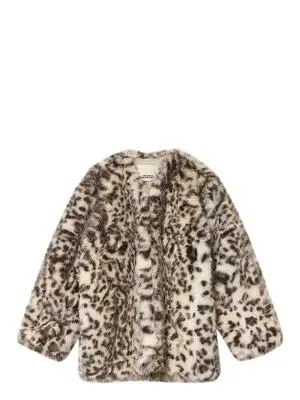 Isabel Marant Aglae Faux Fur Coat Ecru/black