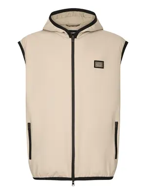 Dolce & Gabbana Jersey Vest With Hood - Beige