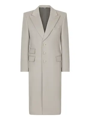 Dolce & Gabbana Single-breasted Double Cashmere Coat - Grey