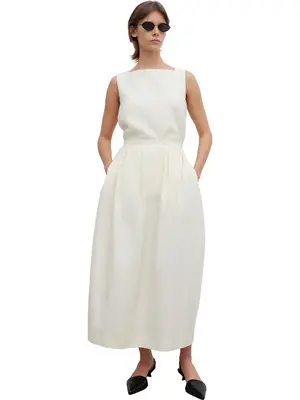 HOUSE OF DAGMAR Pleated Ankle-length Skirt - Cream White