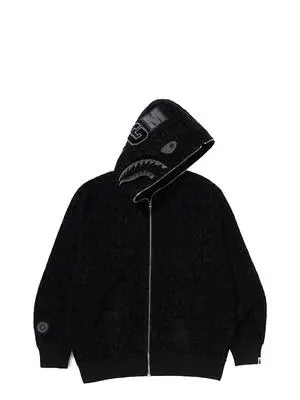A BATHING APE Lux Sport Pattern Shark Full Zip Hoodie - Black
