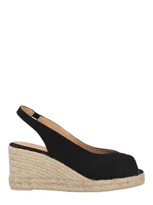 CastaÑer Espadrille Sandals With Wedge Heel - Black