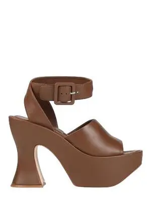 PALOMA BARCELO Leather Sandals - Brown