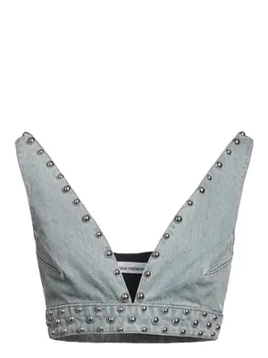 Rabanne Denim Crop Top - Blue