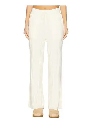 Varley Simeon Wide Rib Knit Trousers - Egret