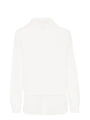 Brunello Cucinelli Layered Hoodie - White