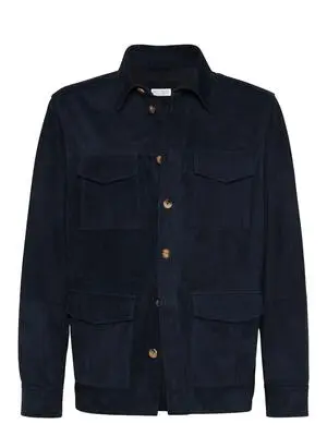 BRUNELLO CUCINELLI Leather Shirt Jacket