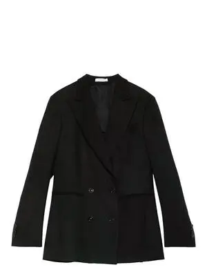 Boglioli Double-breasted Twill Blazer - Black
