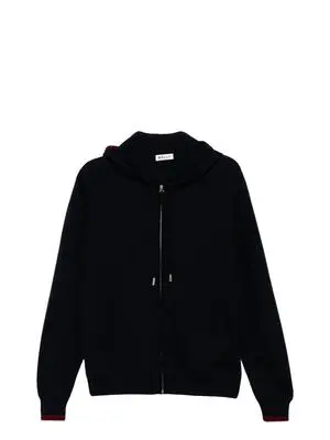Bally Knitted Hooded Jacket - Blue