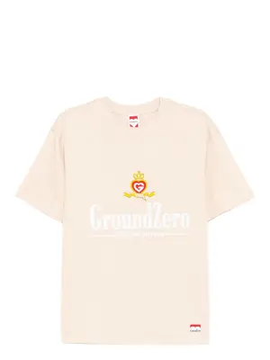 GROUND ZERO Ground Zero Logo Print T-Shirt Neutrals