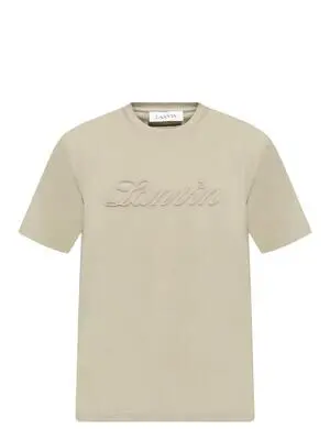 LANVIN Logo-embossed T-shirt - Neutrals