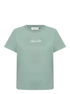 LANVIN Logo-embroidered T-shirt - Green
