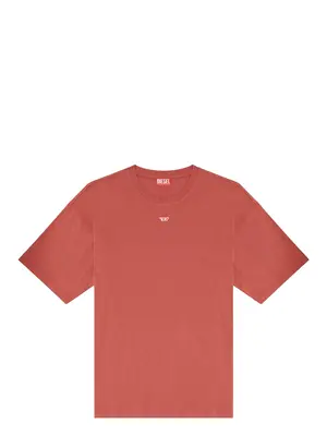 DIESEL Logo-patch Organic-cotton T-shirt - Red