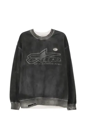 AAPE BY *A BATHING APE Logo Washed Sweatshirt - Black