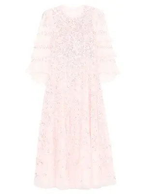 NEEDLE & THREAD Floral Lace Gown - Pink