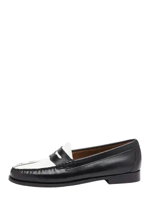 G.H. BASS & CO. Penny Loafer - Black/white Leather