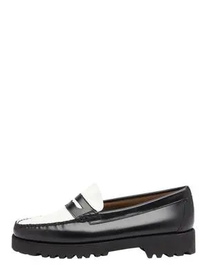 G.H. BASS & CO. 90s Penny Chunky Loafer - Black/white Leather