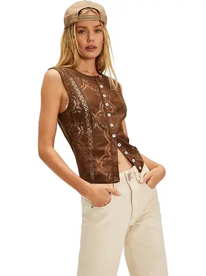 Free People Jae Knit Top Chocolate Gelato