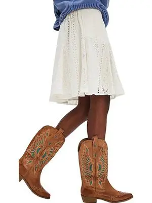 Matisse Willa Western Boots - Tan/turquoise