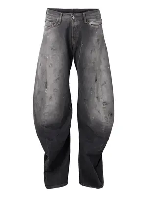 Acne Studios 2006 Paint-splattered Barrel-leg Jeans - Gray