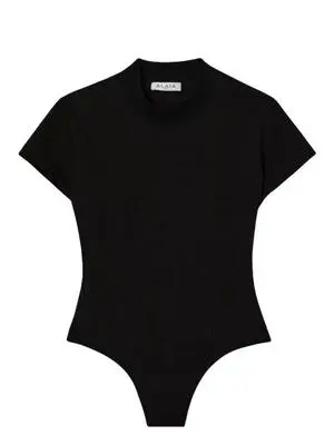 Alaïa Embroidered Stretch-cotton Jersey Bodysuit - Black