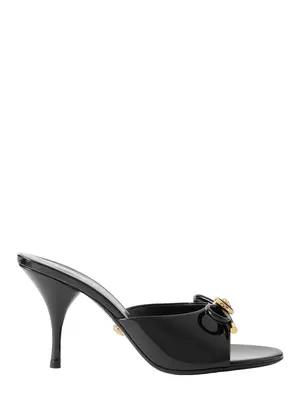 Versace Opera Embellished Mules - Black