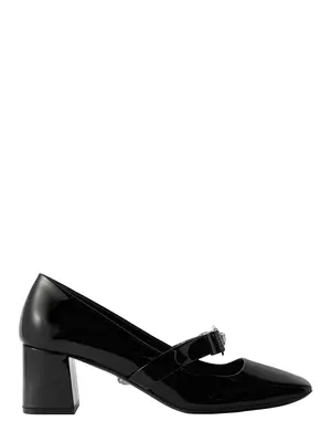 Versace Ribbon Embellished Patent-leather Pumps - Black