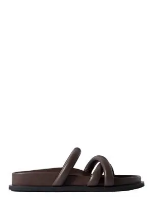 ST. AGNI Leather Slides - Brown
