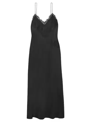 RÓHE Lace-trimmed Silk-twill Maxi Dress - Black