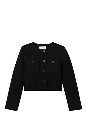 Ulla Johnson Eve Cropped Wool-blend Felt Jacket - Black