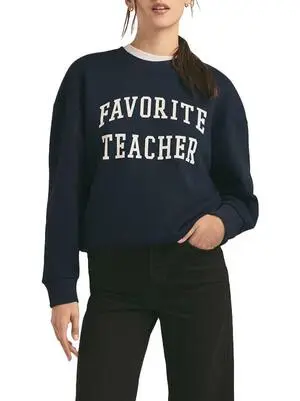 FAVORITE DAUGHTER Favorite Teacher Sweatshirt - Navy