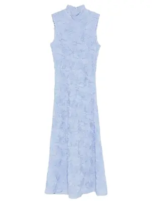 Remain Birger Christensen Floral-appliqué Mesh Maxi Dress - Blue