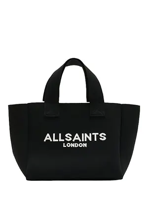 ALLSAINTS AllSaints Izzy Mini Logo-Jacquard Woven Tote Black