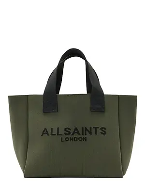 ALLSAINTS AllSaints Izzy Mini Logo-Jacquard Woven Tote Olive Green