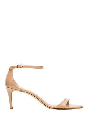 STUART WEITZMAN Nudist Ii 75 Patent Leather Sandals - Adobe