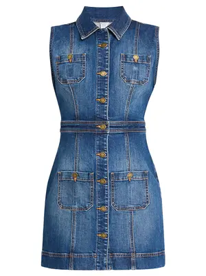 Ramy Brook Katalina Sleeveless Denim Mini Dress - Medium Wash