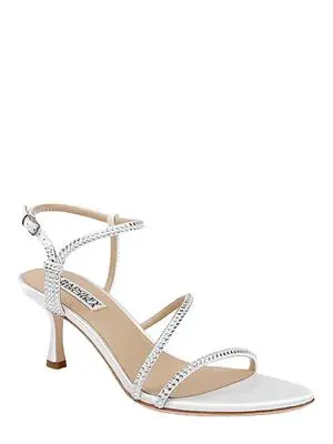 Badgley Mischka Julianna Strappy Sandals - White Satin