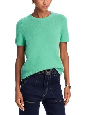 Bloomingdale'S C By Bloomingdale's Exclusive Cashmere Short Sleeve Shell Top Fern