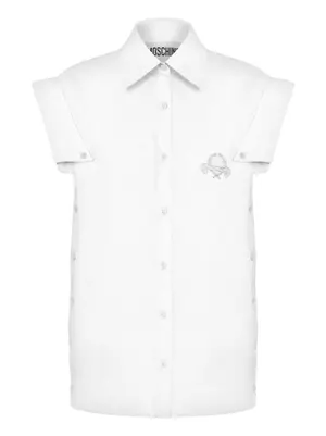 Moschino Embroidered-logo Shirt - White