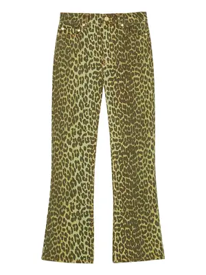 GANNI Betzy Animal Print Jeans - Yellow