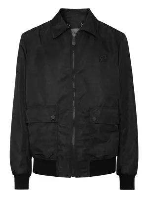Philipp Plein Monogram-jacquard Bomber Jacket - Black