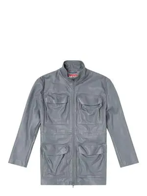 DIESEL® Diesel L-Wen Leather Jacket Grey