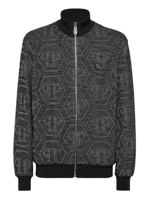 Philipp Plein Monogram-jacquard Bomber Jacket - Black